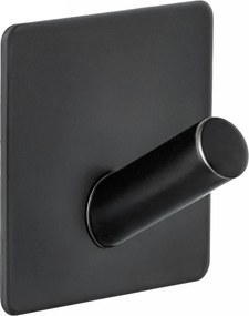 Erga Midi, samolepící háčky na ručníky bez vrtání, 4 ks, 4,5 × 4,5 cm, černá matná, ERG-YKA-CH.MIDI4-BLK