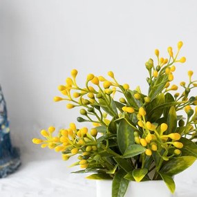 Bytová dekorace - umělé rostliny v květináči - výška 11 cm Barvy: žlutá
