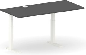 Výškově nastavitelný stůl FUTURE, 170x80 cm, 2 motory, bílá podnož, grafit