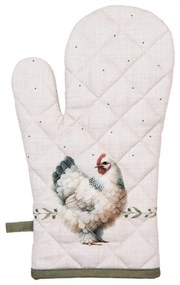 Béžová chňapka - rukavice se slepičkami Barnyard Chicken - 18*30 cm