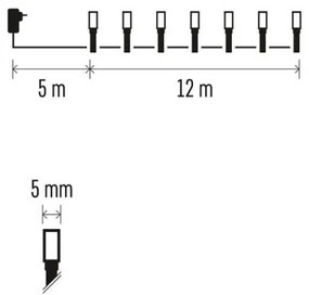 LED Vánoční venkovní řetěz 120xLED/8 módů 17m IP44 teplá bílá