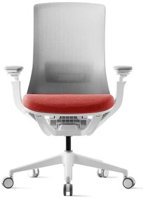 Kancelářská ergonomická židle ROLY WHITE - síťovina Červená