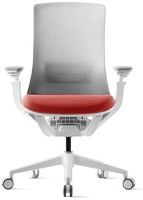 Office Pro Kancelářská ergonomická židle ROLY WHITE - síťovina Červená