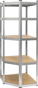 Skladový regál rohový REBEL RB-1254 180x40x70, kovový zinkovaný