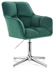 LuxuryForm DESIGN Otočné křeslo AMALFI VELUR na stříbrném kříži - zelené