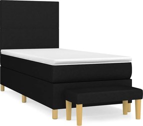 Box spring postel s matrací černá 90x200 cm textil 3136967
