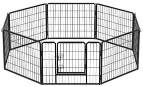 Goleto Kovová ohrádka pro pejsky a štěňata 8-dílná | 77 x 60 x Ø 210cm