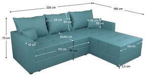Kondela Univerzální sedací souprava, petrolejová, DUAN ROH