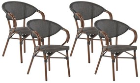 Sada 4 zahradních židlí šedých CASPRI Beliani