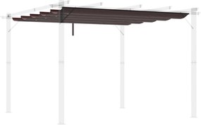 Outsunny 2,5x2,55m Pergola - Náhradní Sklopná Střecha pro Zahradní Altán s 10 Odtokovými Otvory (Hnědá) | Aosom