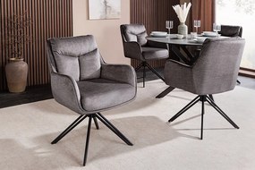 Designová otočná židle Brock šedý samet