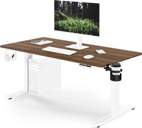 Elektrický stůl s nastavitelnou výškou ergonomický bílý/ořech,1400x700 mm: ARIA