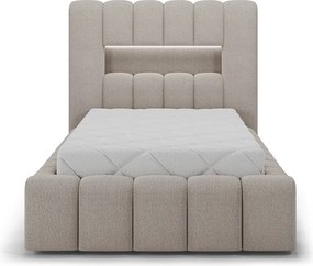 Béžová čalouněná jednolůžková postel s úložným prostorem s roštem 90x200 cm Lamica – ELTAP