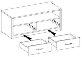 BIANCO f | TV stolek BN4 | 120 cm | artisan/latte lesk | POSLEDNÍ KUS