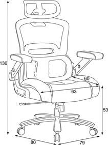 Ergonomická kancelářská židle AIR - černá síťovina / látka