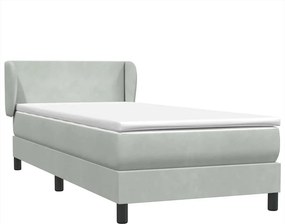Box Spring Postel s matrací Světle šedá 90x220 cm Samet 3317385