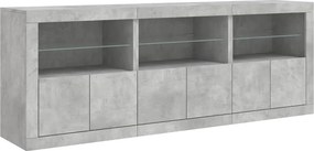 Příborník s LED osvětlením betonově šedý 181,5 x 37 x 67 cm 3209005