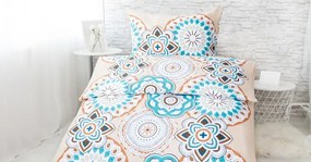 XPOSE ® Bavlněné povlečení na dvě lůžka SAMANTA - béžová 140x200, 70x90