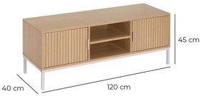 TV stolek v dekoru dubu v přírodní barvě 120x45x40 cm Mid-Lines – Casa Selección