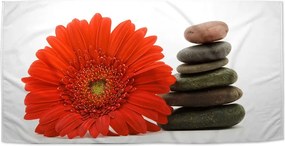 Sablio Ručník Gerbera s kameny - 30x50 cm
