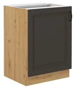 Dolní kuchyňská skříňka Retroline 60 D 1F BB, Barva: dub artisan + grafit