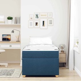 Rám postele s matrací Modrá 90 x 190 cm textil 3399327