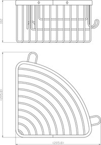 Slezák - RAV Polička drátěná rohová COLORADO - , Metal Grey kartáčovaná