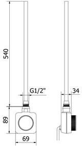 Mexen Mars, elektrické topné těleso 1200 x 600 mm, 600 W, bílá, W110-1200-600-6600-20