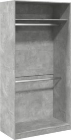 Šatní skříň betonově šedá 100 x 50 x 200 cm dřevotříska 3307804