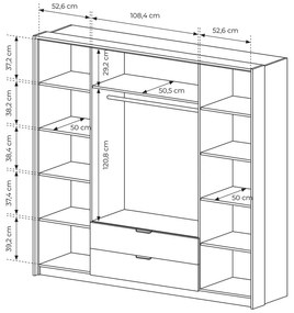 MILTON l | šatní skříň | 223,2 cm | kaštan/antracit