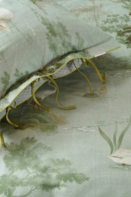Pip Studio perkálové povlečení Darjeeling Days Green - 200 x 200 cm  (Luxusní romantické perkálové povlečení)
