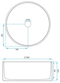 Rea Selina, umyvadlo na desku 355x355x110 mm, bílá, REA-U6945