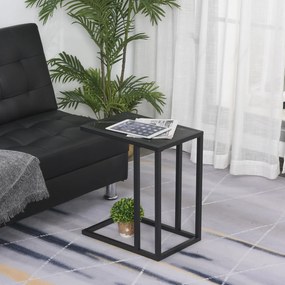 HOMCOM Odkládací stolek, konferenční stolek s mramorovým vzhledem, konferenční stolek s kovovým rámem, do obývacího pokoje, ložnice, 45 x 30 x 51,5 c…