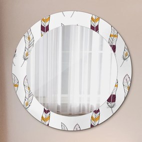 Kulaté dekorativní zrcadlo Peří fi 60 cm