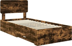 Rám postele s čelo Kouřový dub 75 x 190 cm Kompozitní dřevo 3412440