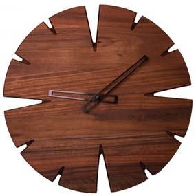Kamohome Dřevěné nástěnné hodiny APUS Průměr hodin: 30 cm, Materiál: Ořech americký