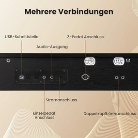 Costway Digitální piano s 88 kladívkovými klávesami, černé