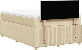Box spring postel s matrací krémová 120x190 cm textil 3287393