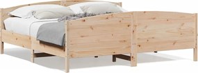 vidaXL Rám postele s čelem voskově 200x200 cm masivní borovice [3216161] Barva: Přírodní