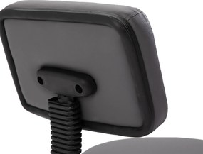 HOMCOM Rolovací stolička Výškově nastavitelná pracovní stolička s opěradlem, otočná salonní stolička z imitace kůže Šedá Ø35 x 72-84 cm pro masáže a …