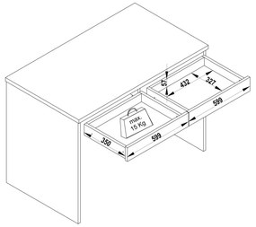 Malý psací stůl Andy - béžová