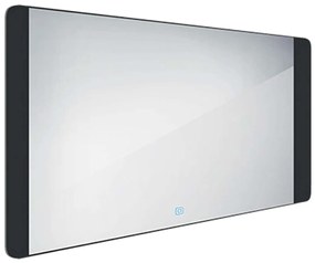 Nimco - Zrcadlo s LED osvětlením, 120x65 cm, dotykový senzor, hliník/černá ZPC 42006V-90