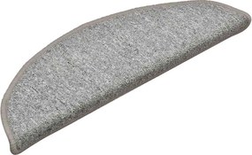 Schodové rohože 15 ks 56 x 17 x 3 cm světle šedé, půlkulaté 322370