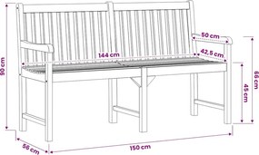 Zahradní lavice 150 cm masivní akáciové dřevo 316611