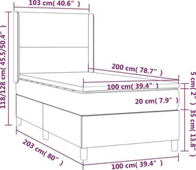 vidaXL Box spring postel s matrací 100 x 200 cm textil [3131811] Barva: Černá