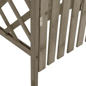Pergola s brankou 116 x 40 x 204 cm šedá masivní jedle 316393
