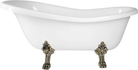 Polysan RETRO vana volně stojící 157 x 76,5 x 73 cm nohy bronz litý mramor bílá 43228