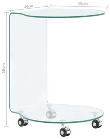 Konferenční stolek - tvrzené sklo | 45x40x58 cm