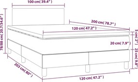 vidaXL Box spring postel s matrací a LED 120 x 200 cm textil [3133545] Barva: taupe
