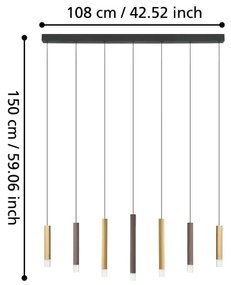 Eglo 39906 - LED Stmívatelný lustr na lanku ESTANTERIOS 7xLED/3,1W/230V 3000K